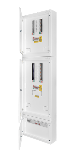 TPEB0406-1V - 4+6 Way 125A Three Phase Power and Lighting Distribution Boards - Vertical Mount